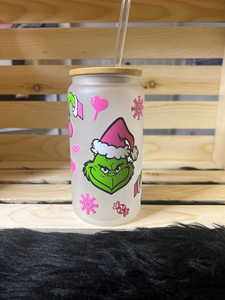 Grinch Christmas Tumbler - Hearts Snow Flakes & Candy – Kaye Kreates